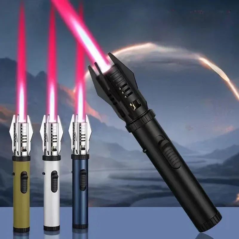 2024 Planet Lightsaber Butane Gas Lighter 360° Use Metal Outdoor Windp ...